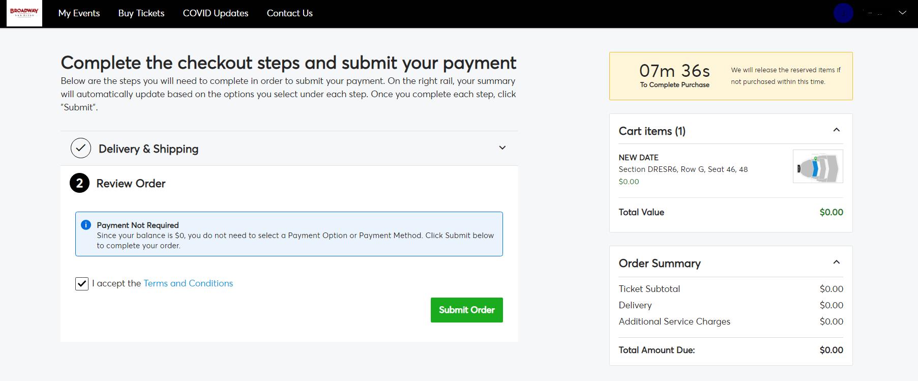 How to exchange tickets (Desktop) - Broadway San Diego