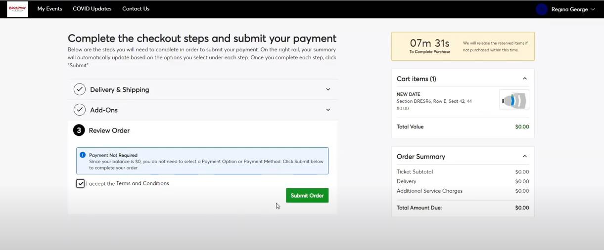 Finalize the exchange and payment (if applicable) by clicking Submit ...